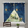 Blue Starry Sky Sheer Curtains Swag Valances for Windows Star Galaxy ...