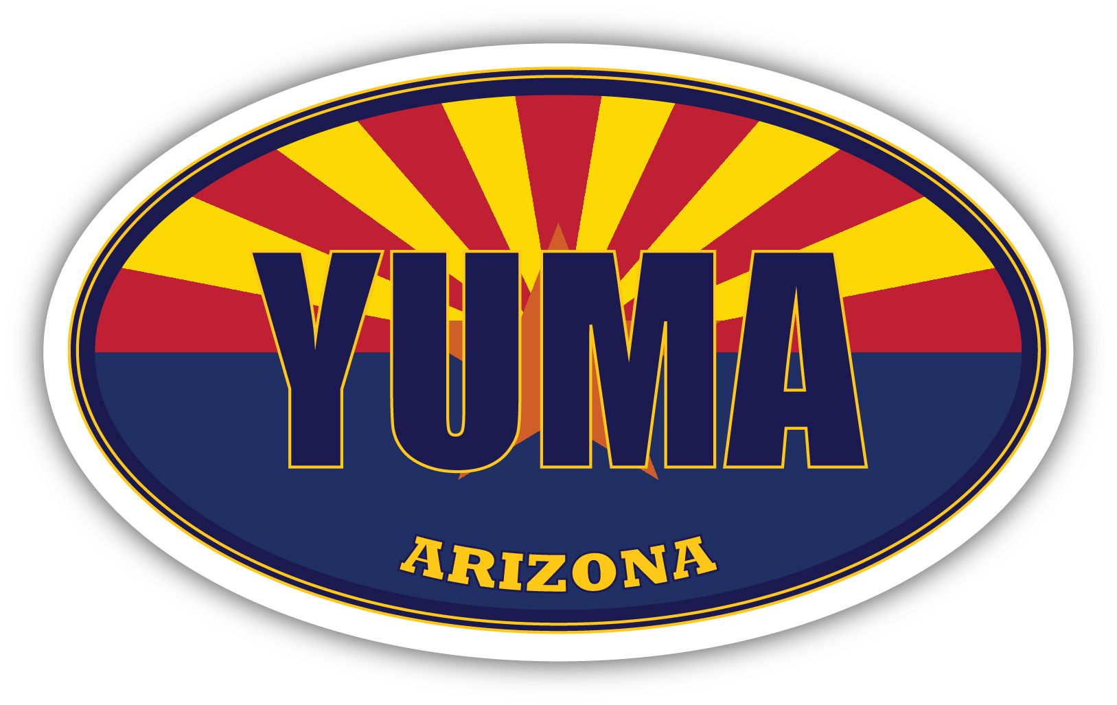 Yuma City Arizona State Flag | AZ Flag Yuma County Oval State Colors ...