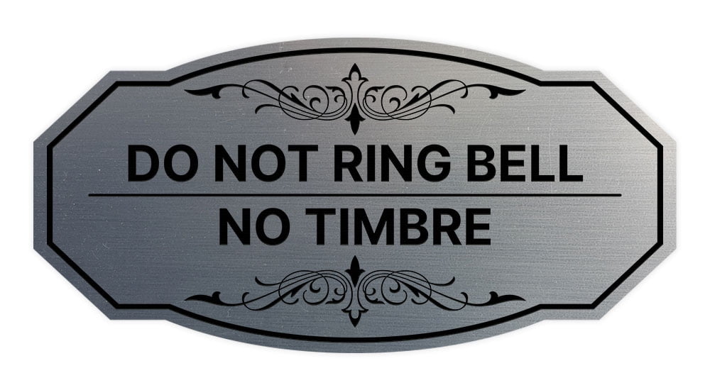 Signs ByLITA Victorian Do not Ring Bell/No timbre Bilingual Sign ...