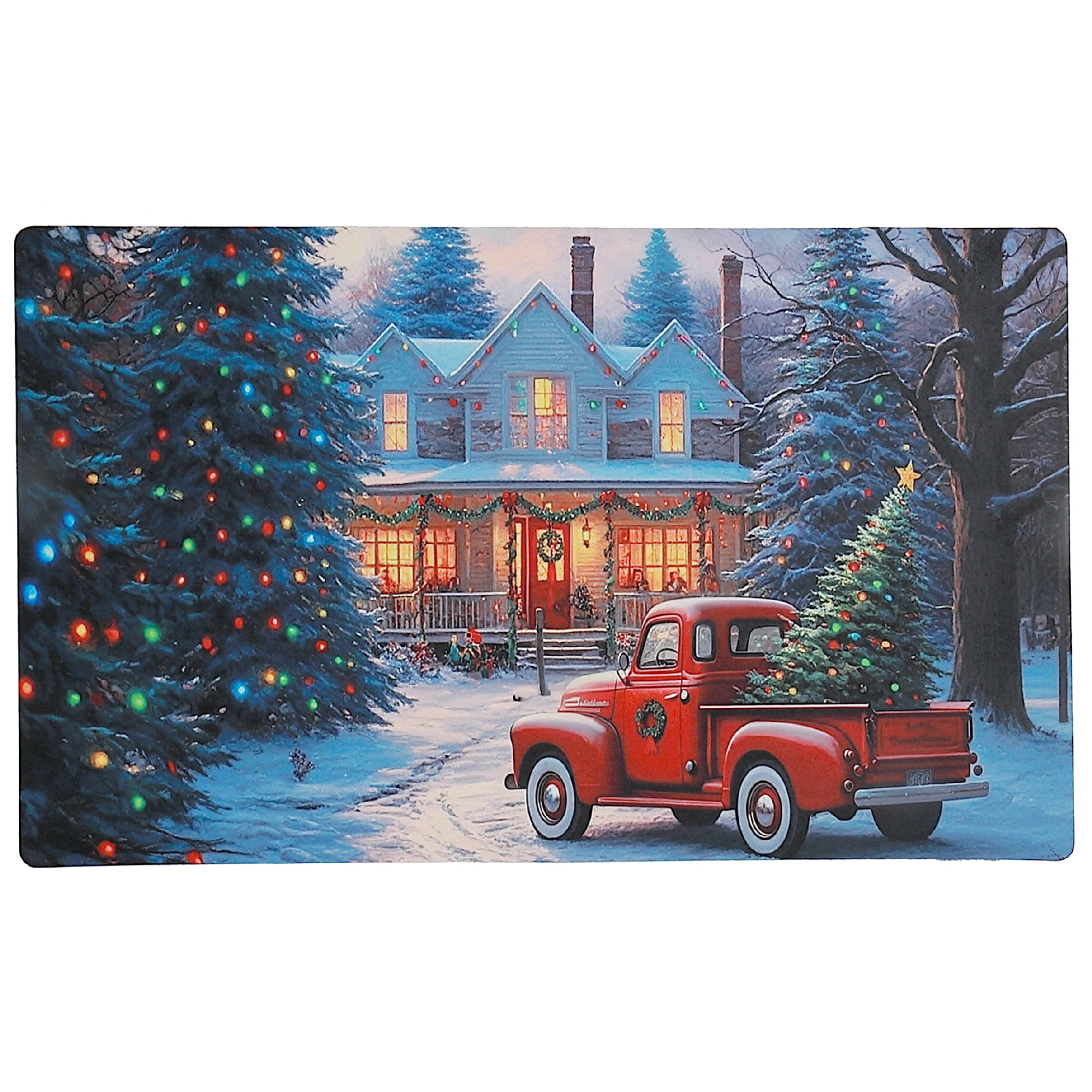 Click here for Ih Casadécor Printed Rubber Mat (Red Truck With Tr... prices