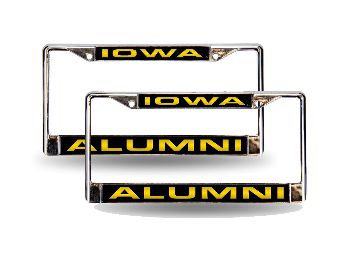 Iowa NCAA Hawkeyes Alumni Chrome Metal (Set of 2) Laser Cut License ...