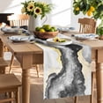 Black Gold Marble Texture Table Runner 70 Inch Long Abstract Modern ...