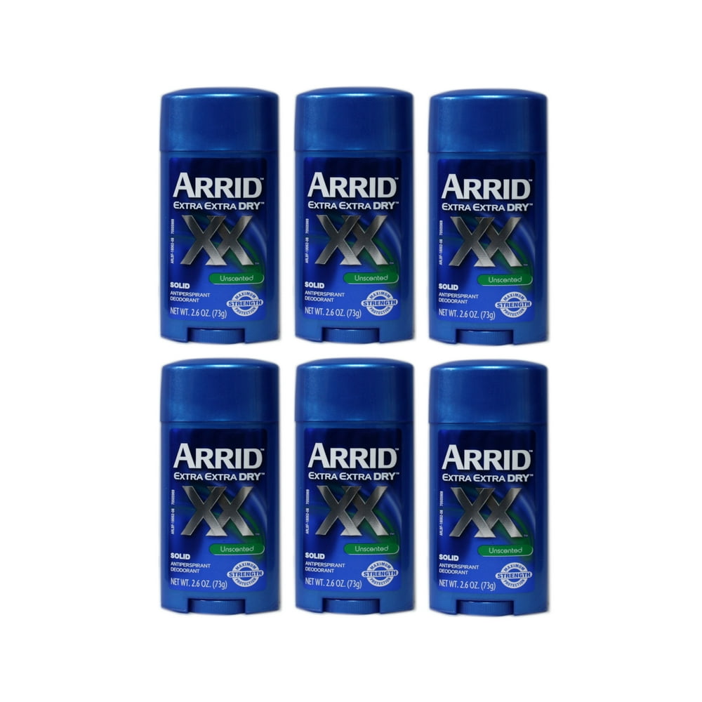 6 Pack Arrid Extra Extra Dry Unscented Solid Antiperspirant Deodorant 2 ...