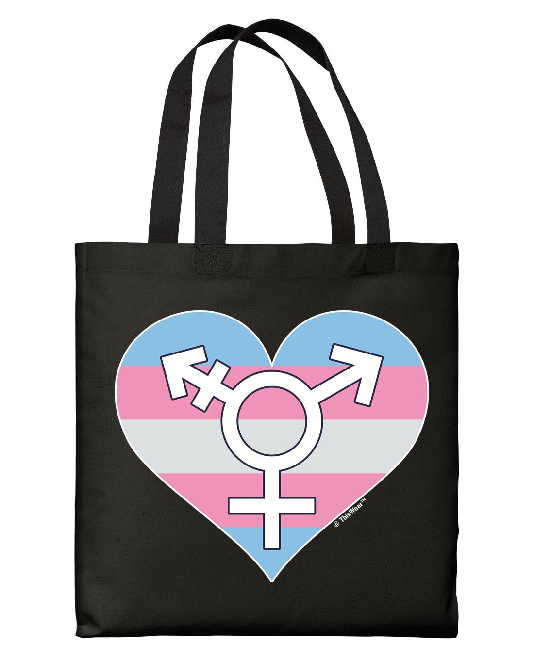 ThisWear Trans Flag Gifts Transgender Flag Heart Symbol Black Canvas ...
