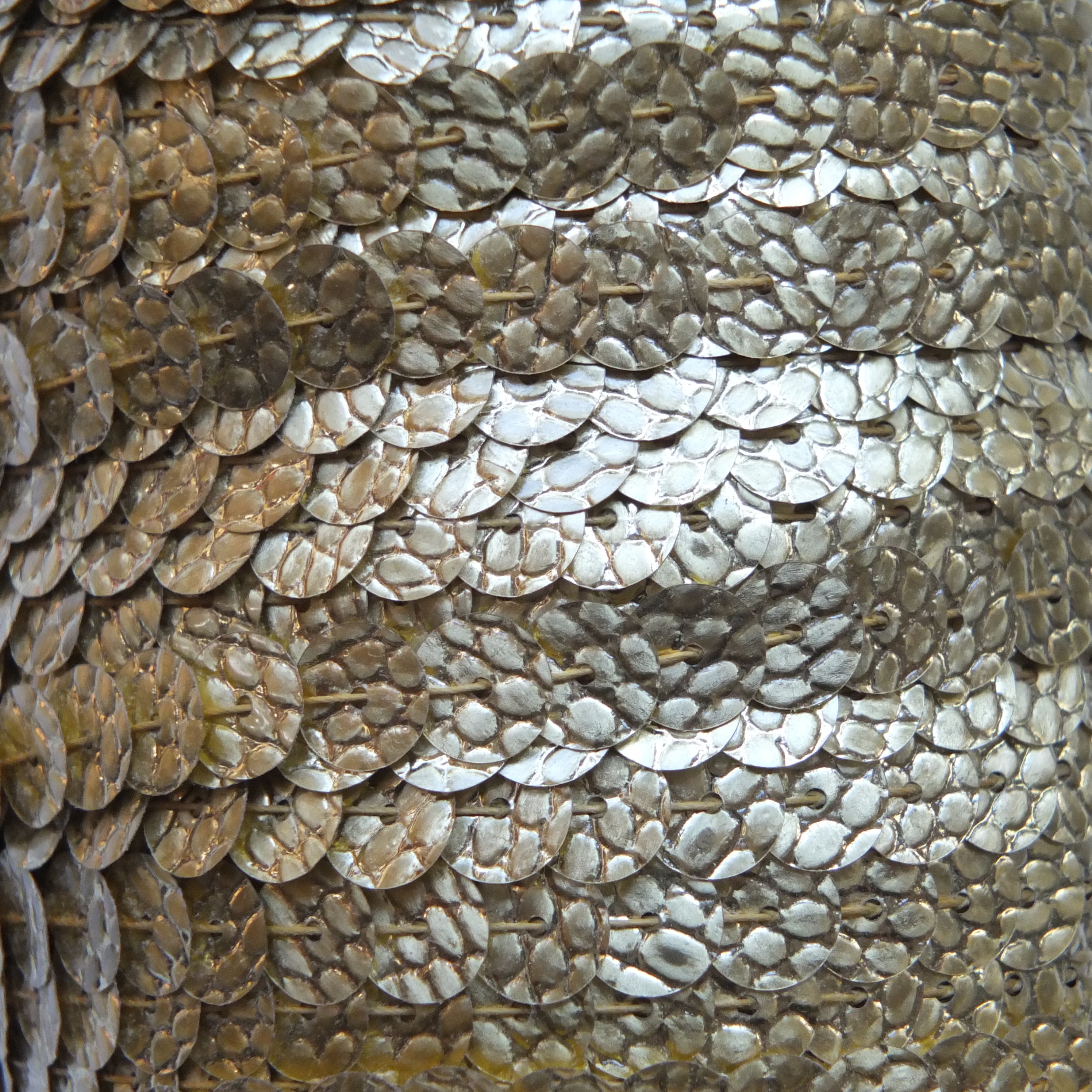 Gold Metallic Sequin Trim 8mm Center Stitched Lizard Snakeskin Texture ...