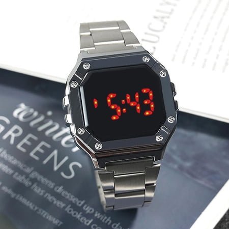 Unisex Square Dial Electronic Digital Watch Led Touch Screen Wristwatch ...
