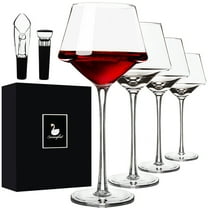 Swanfort Red Wine Glasses Set of 4 with Wine Aerator Pourer and Vacuum ...
