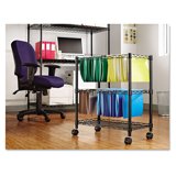 Alera Two-Tier Rolling Office Cabinet with Wheels, Hanging Organizer ...