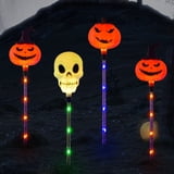 2 Packs Halloween Decorations Outdoor Scary Solar Skull Lights,16LED ...
