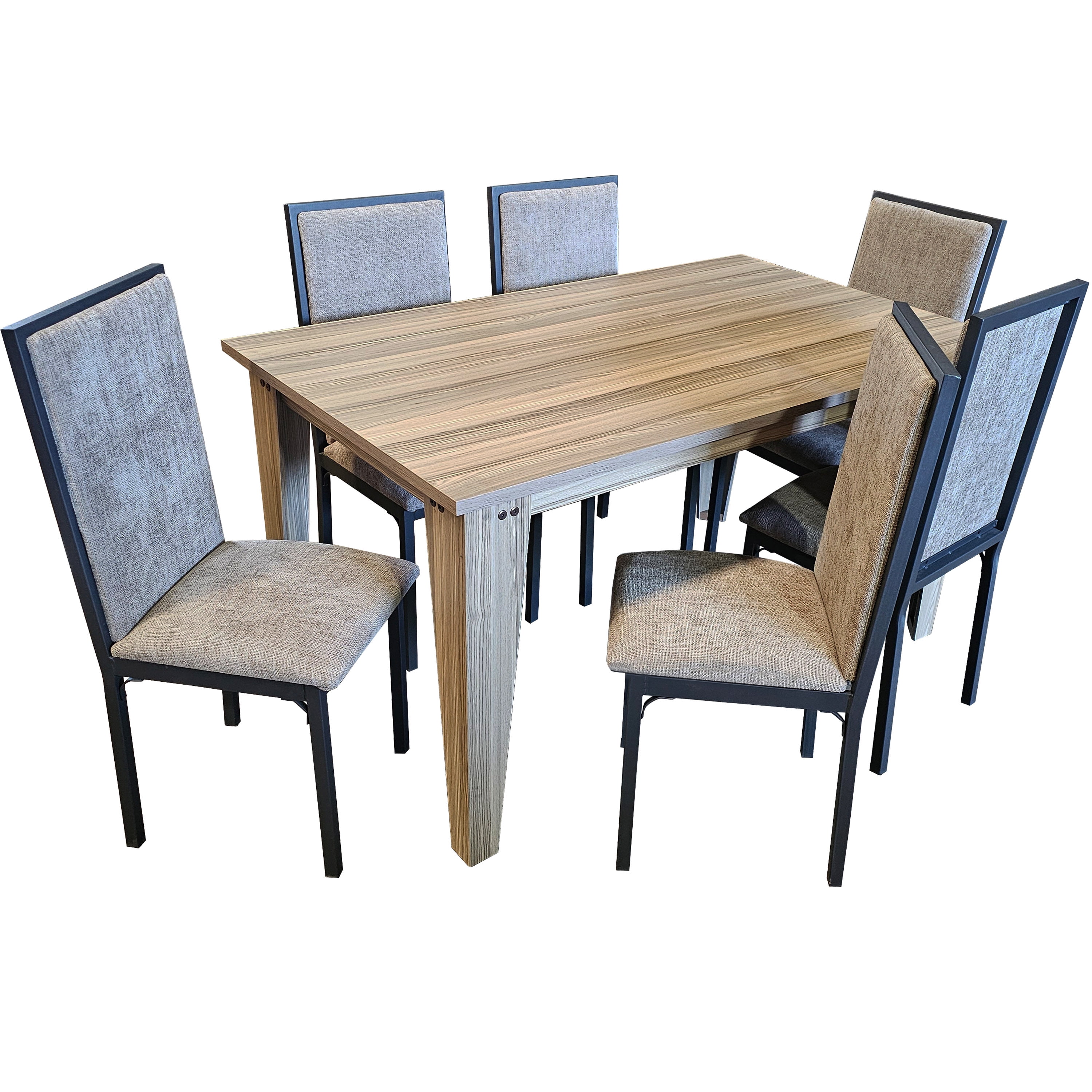 Comedor Mirna 6 Sillas Tubular Cuadrado Gris Oxford GYG MUEBLES ...