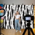 Black White Lines Backdrops for Photography, Modern Abstract Art ...