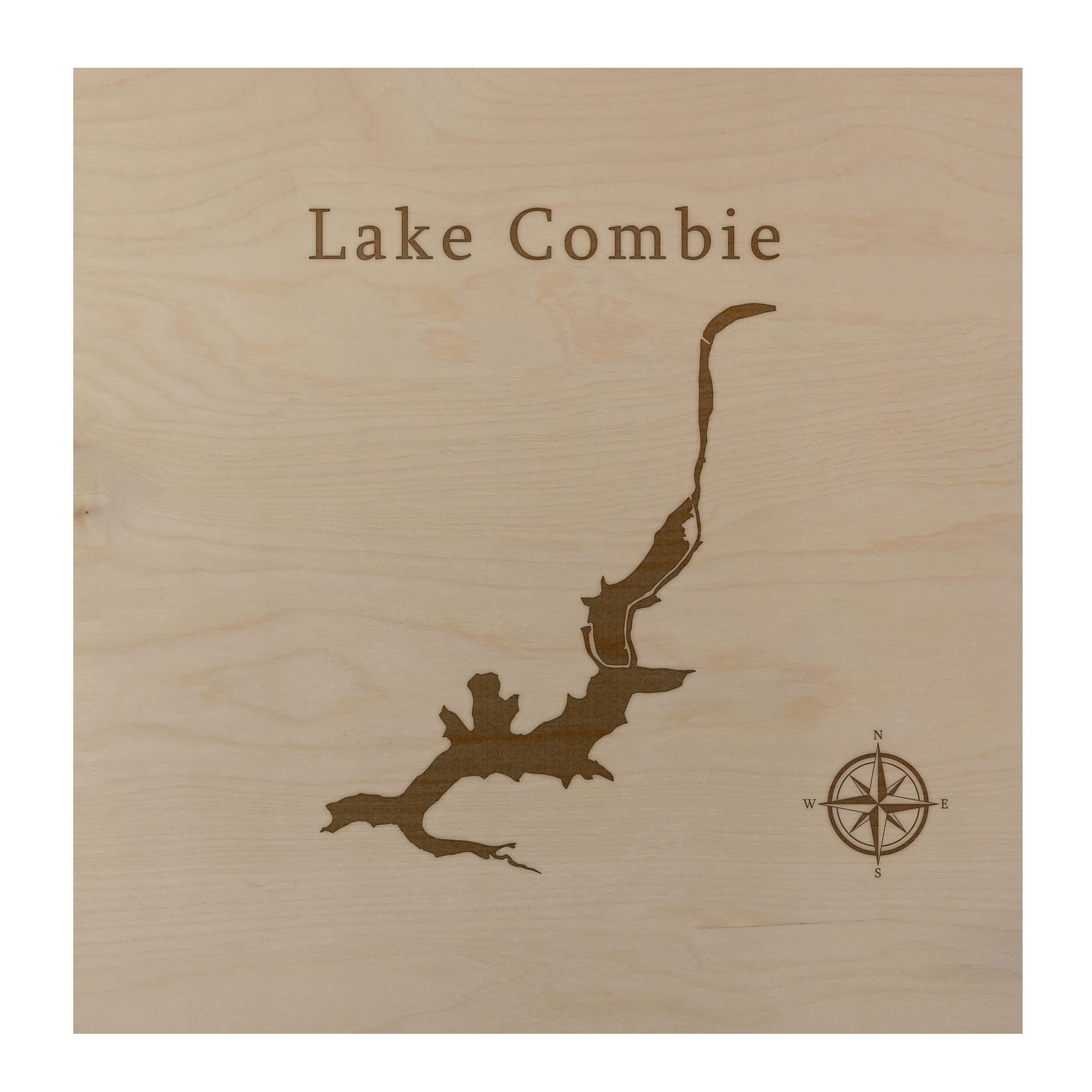 Lake Combie Map 24x24" Wood Wall Art Office Decor Gift Engraved ...