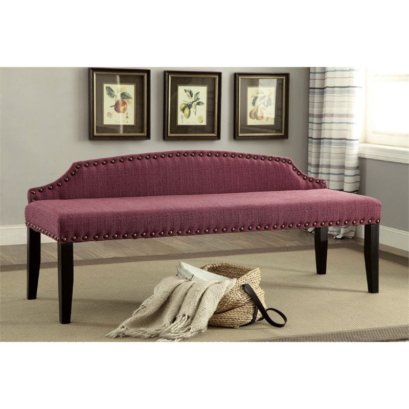 Bowery Hill Fabric Bedroom Bench in Purple | Walmart Canada