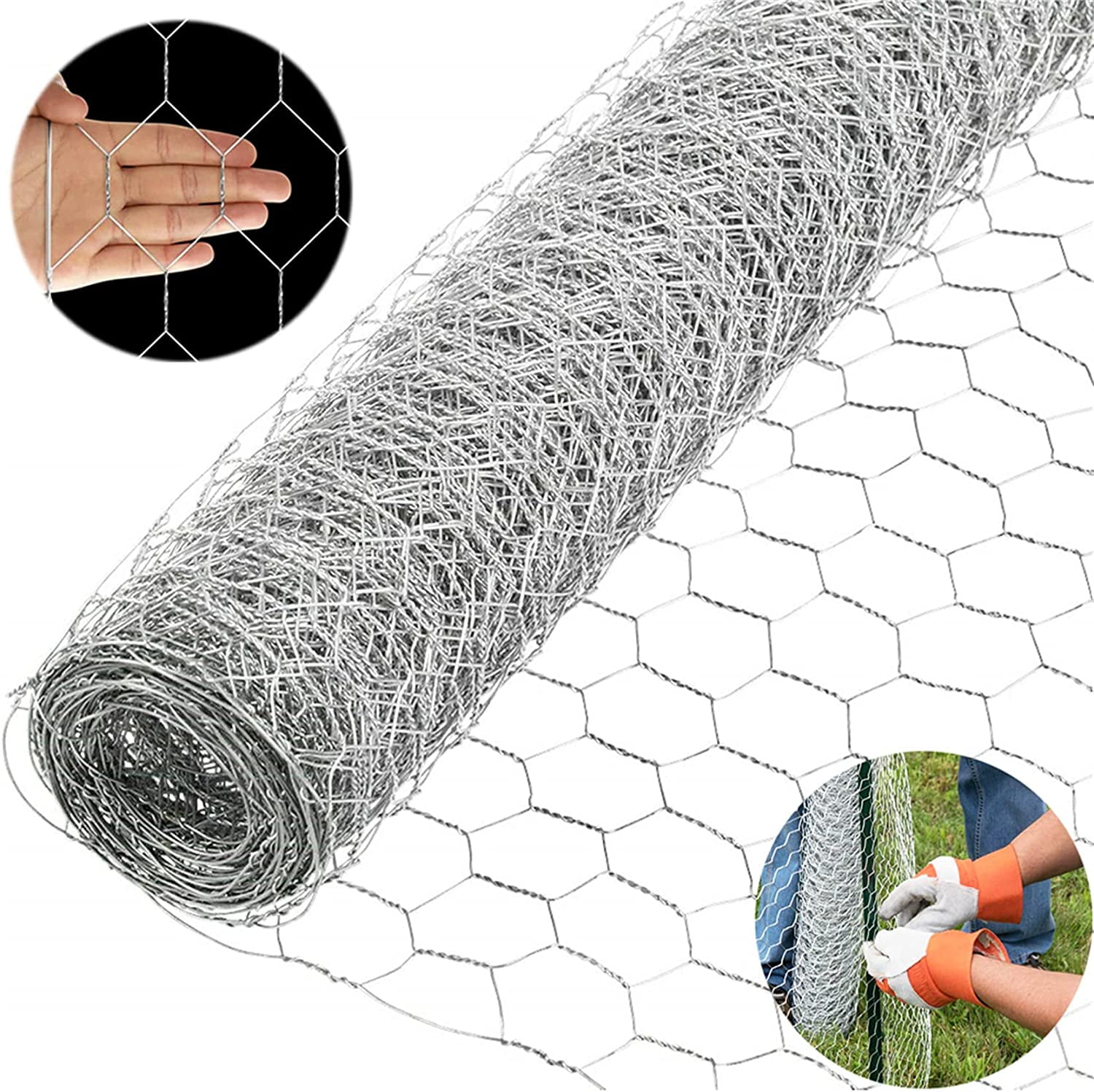 Waltyotur New Galvanized Poultry Net - Metal Mesh Fencing Chicken Wire ...