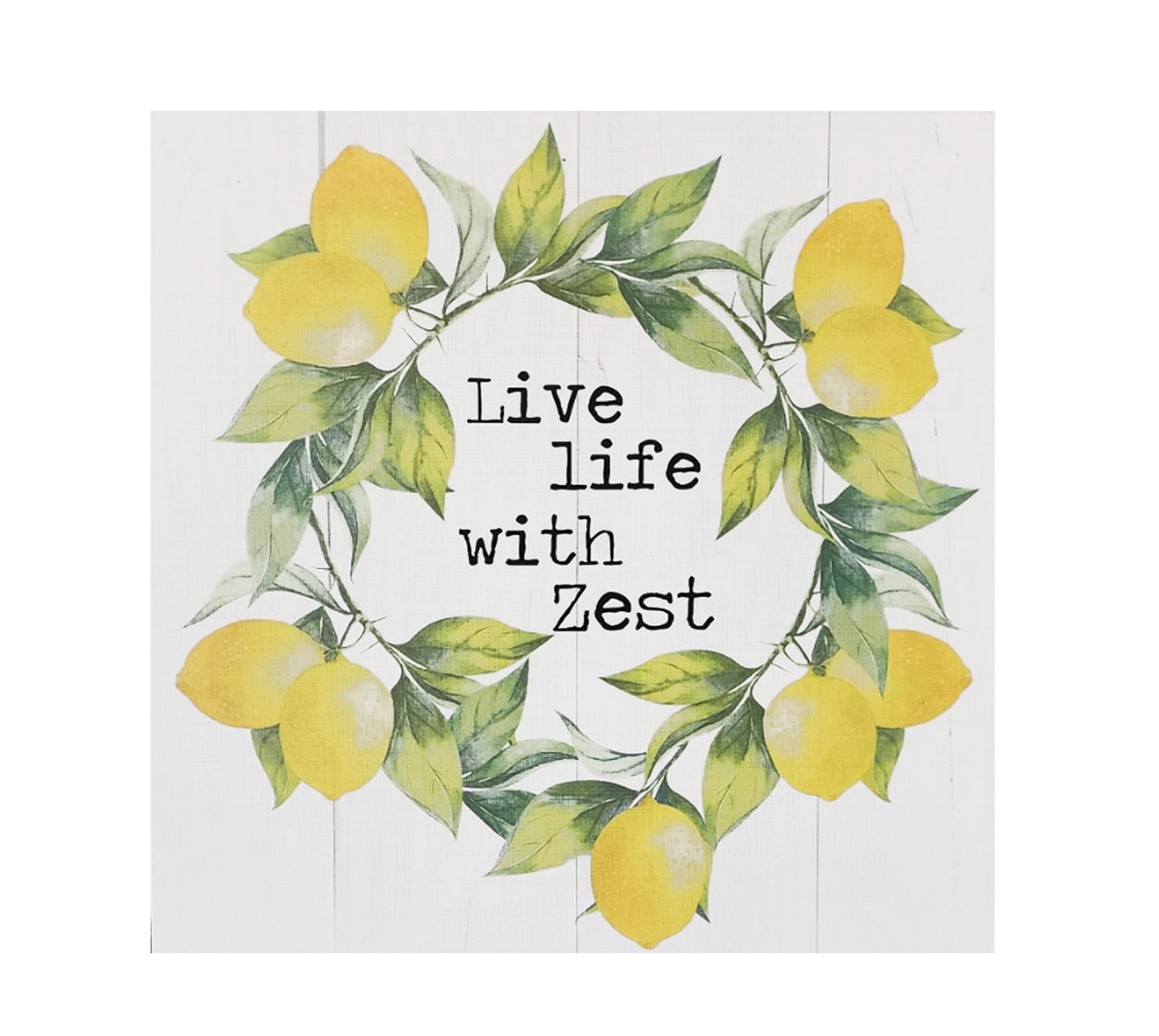Lemon Wooden Box Sign with Live Life with Zest Motivational Quote 8 ...