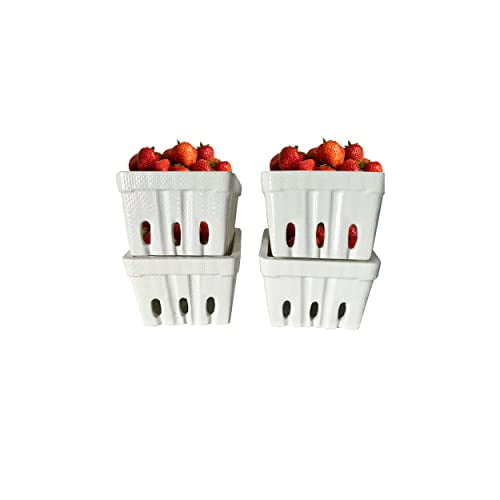 First of a Kind Stoneware Berry Baskets - Set of 4 Berry Containers ...