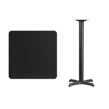 BizChair 42'' Round Black Laminate Table Top with 33'' x 33'' Bar ...