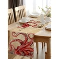 Burlap Table Runner 90 Inches Long, Summer Red Big Octopus Non-Slip ...