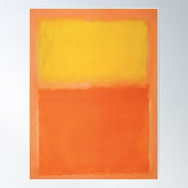 DOPAPRINT Mark Rothko Yellow And Blue On Orange Wall Art, Abstract Art ...