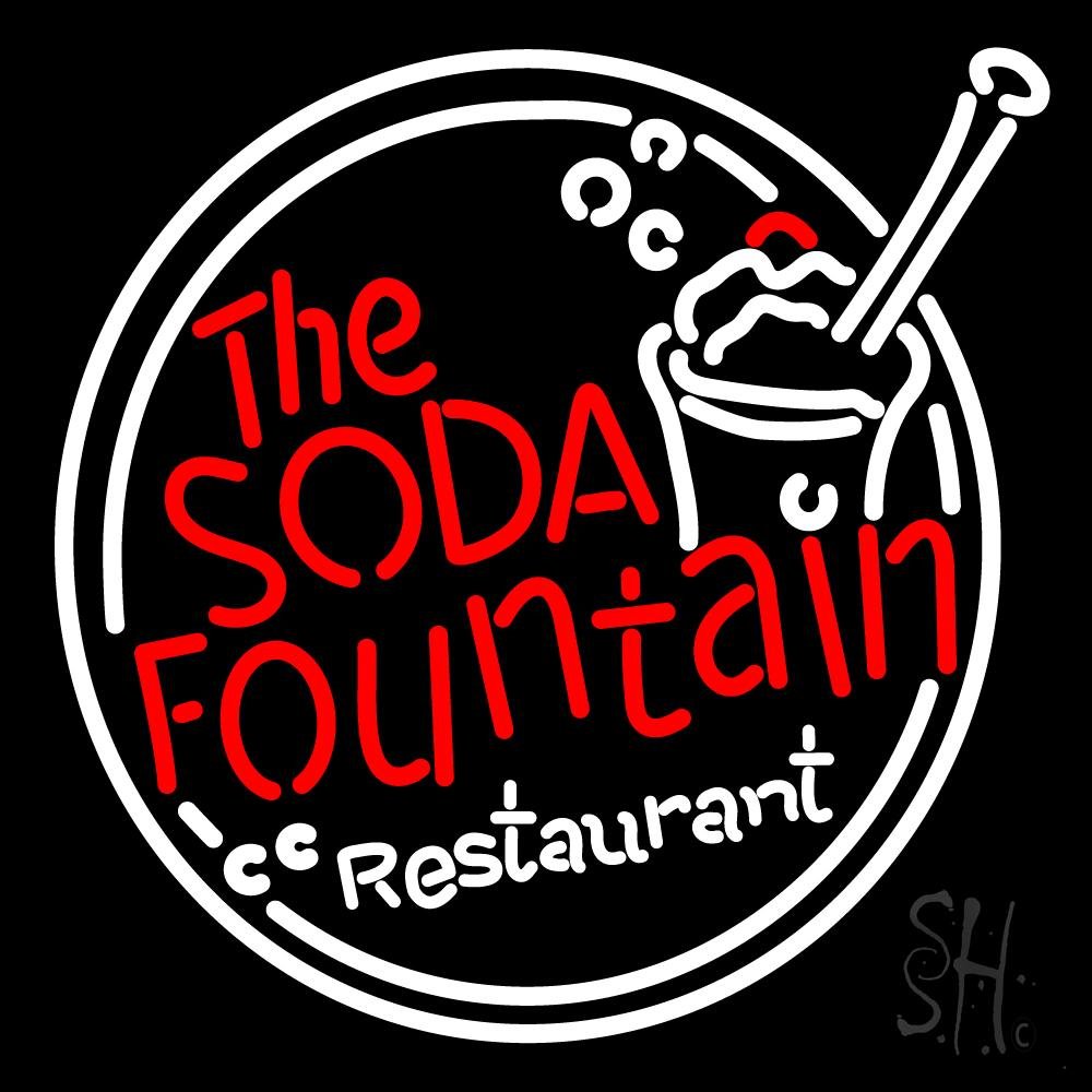 The Soda Fountain Restaurant LED Neon Sign 16 x 16 - inches, Black ...