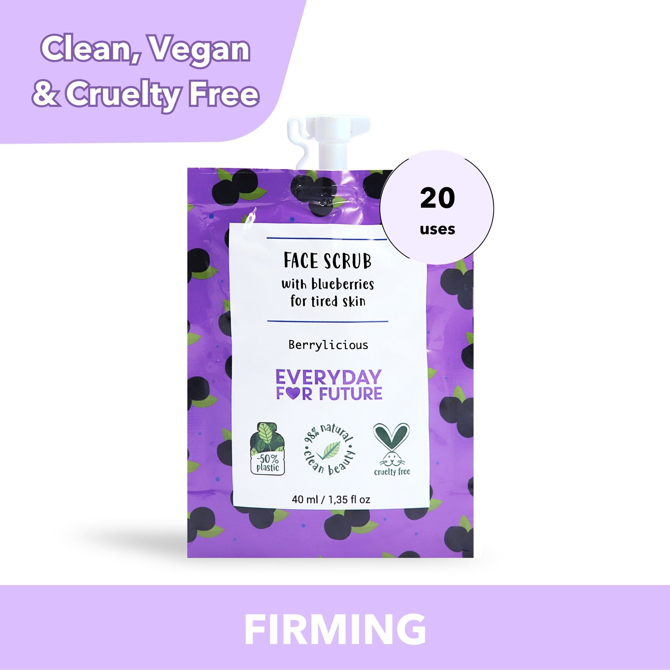Everyday For Future Blueberry Face Scrub, Firming, 20 Uses - Walmart.com