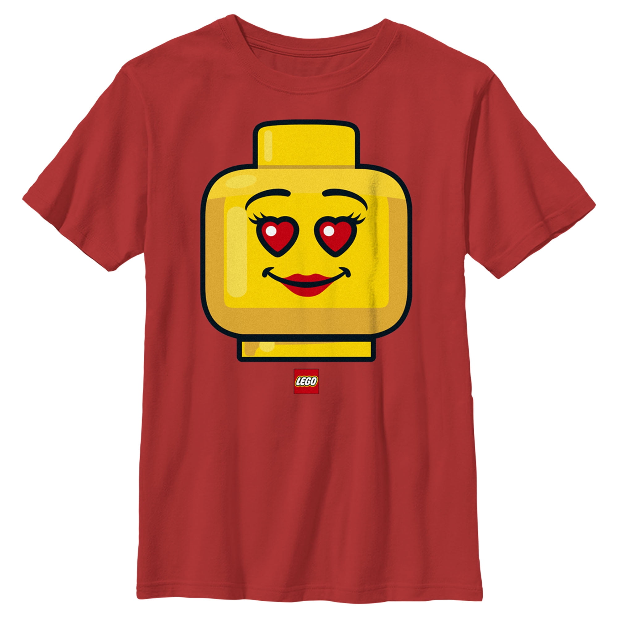 Boy's LEGO Heart Eyes Face Graphic Tee Red X Small - Walmart.com