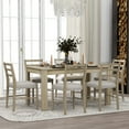 Farmhouse 7-Piece Dining Set, Extendable Table with 12” Leaf, 2 Drawers ...