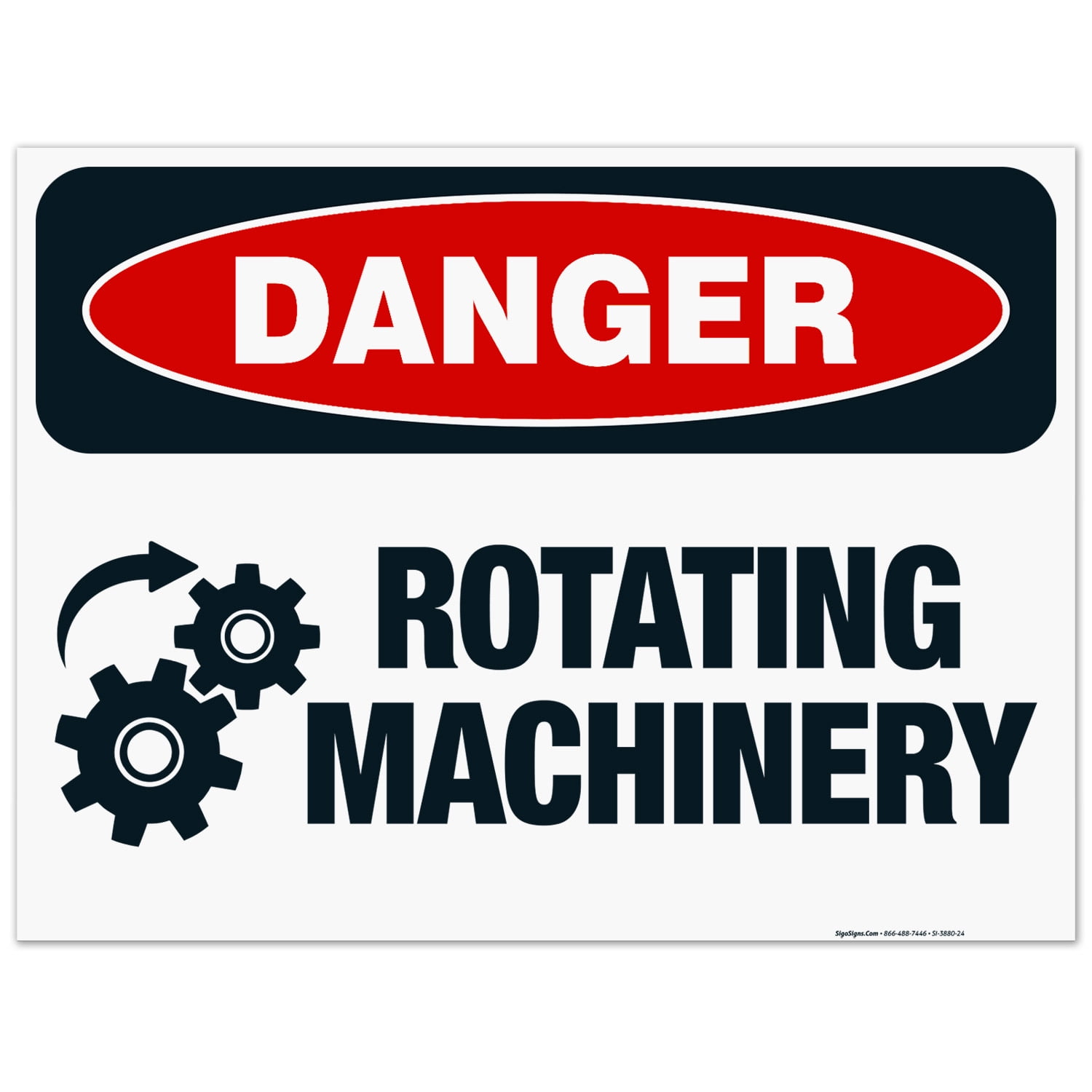 Rotating Machinery Sign, OSHA Danger Sign, 18x24 Corrugated Plastic ...