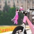 BIMZUC Kids Bicycle Handlebar Tassels and Ring Bell Set Pink Sunflower ...