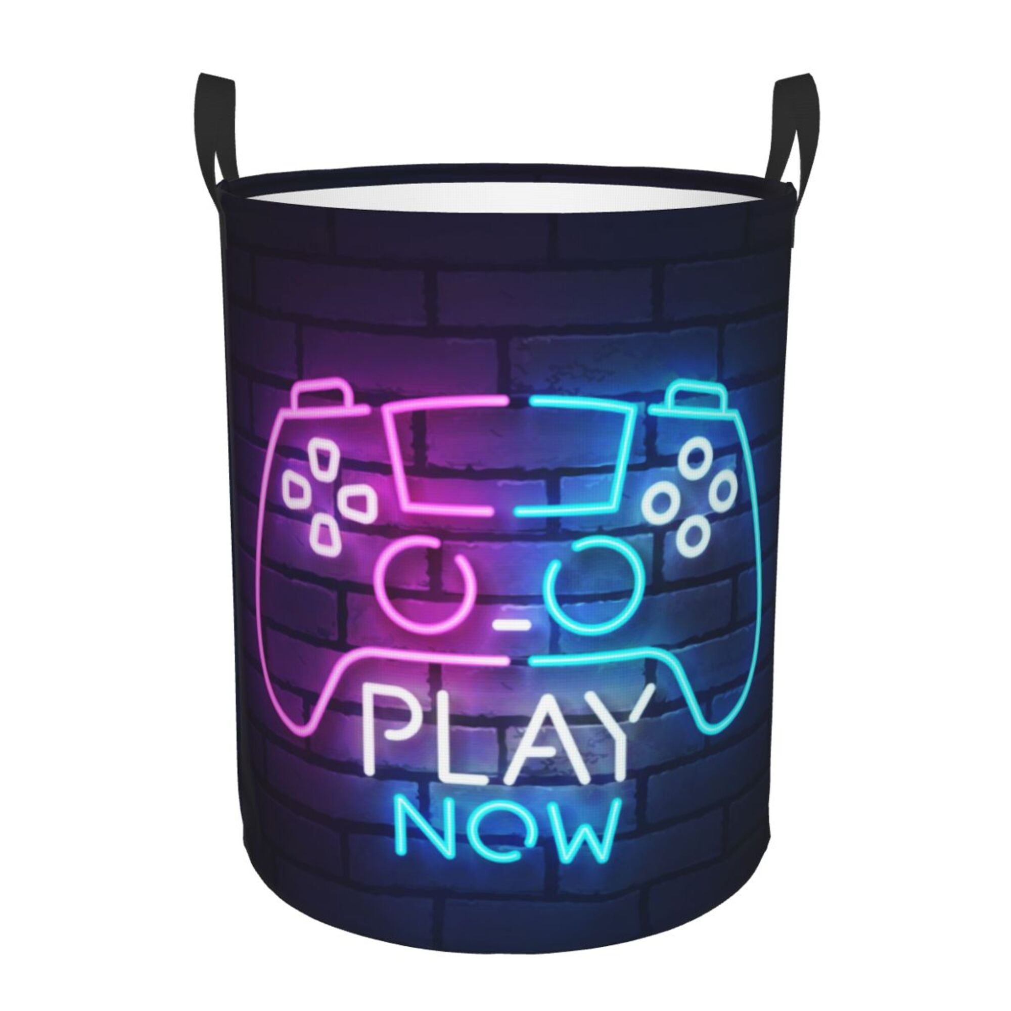 DouZhe Waterproof Collapsible Large Laundry Baskets, Neon Play Now Game ...