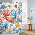 Bathroom Shower Curtain Summer Ocean Coral Fish Waterproof Shower ...