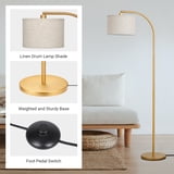 DEWENWILS 63.4-Inch Modern Arc Gold Floor Lamps for Living Room, Metal ...