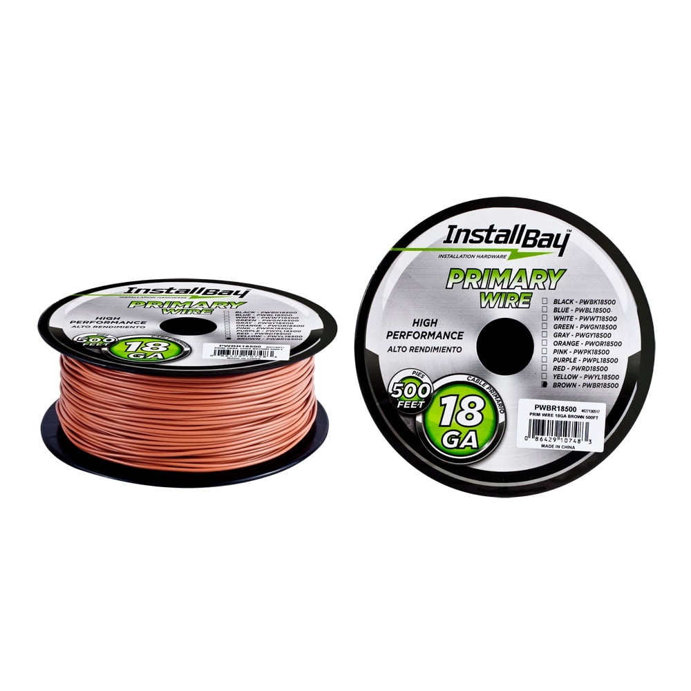 Primary Wire 18 Gauge Brown - Coil of 500 feet - Walmart.com