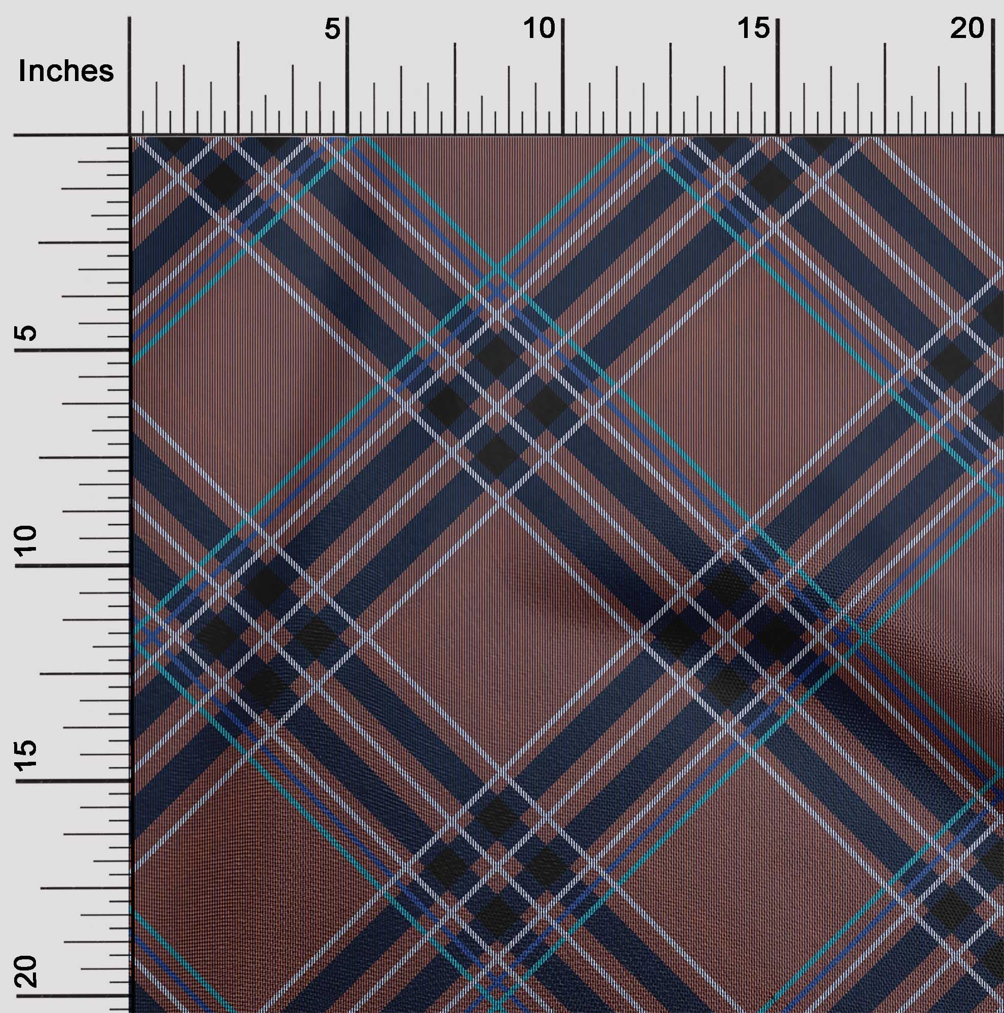 oneOone Cotton Silk Fabric Tartan Check Print Fabric By Yard 42 Inch ...