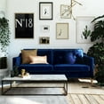 Mr. Kate Tess Blue Velvet Sofa, Small Space Living Room Couch with Soft ...
