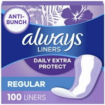 Always Anti-Bunch Xtra Protection Daily Liners Regular Length, 100 Ct ...