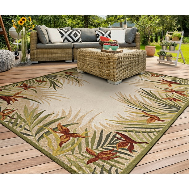 Couristan Covington Tropic Gardens Indoor/Outdoor Area Rug, 2' x 4 ...