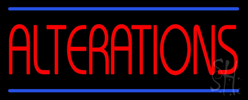 Red Alterations Blue Lines LED Neon Sign 13" Tall x 32" Wide - inches ...