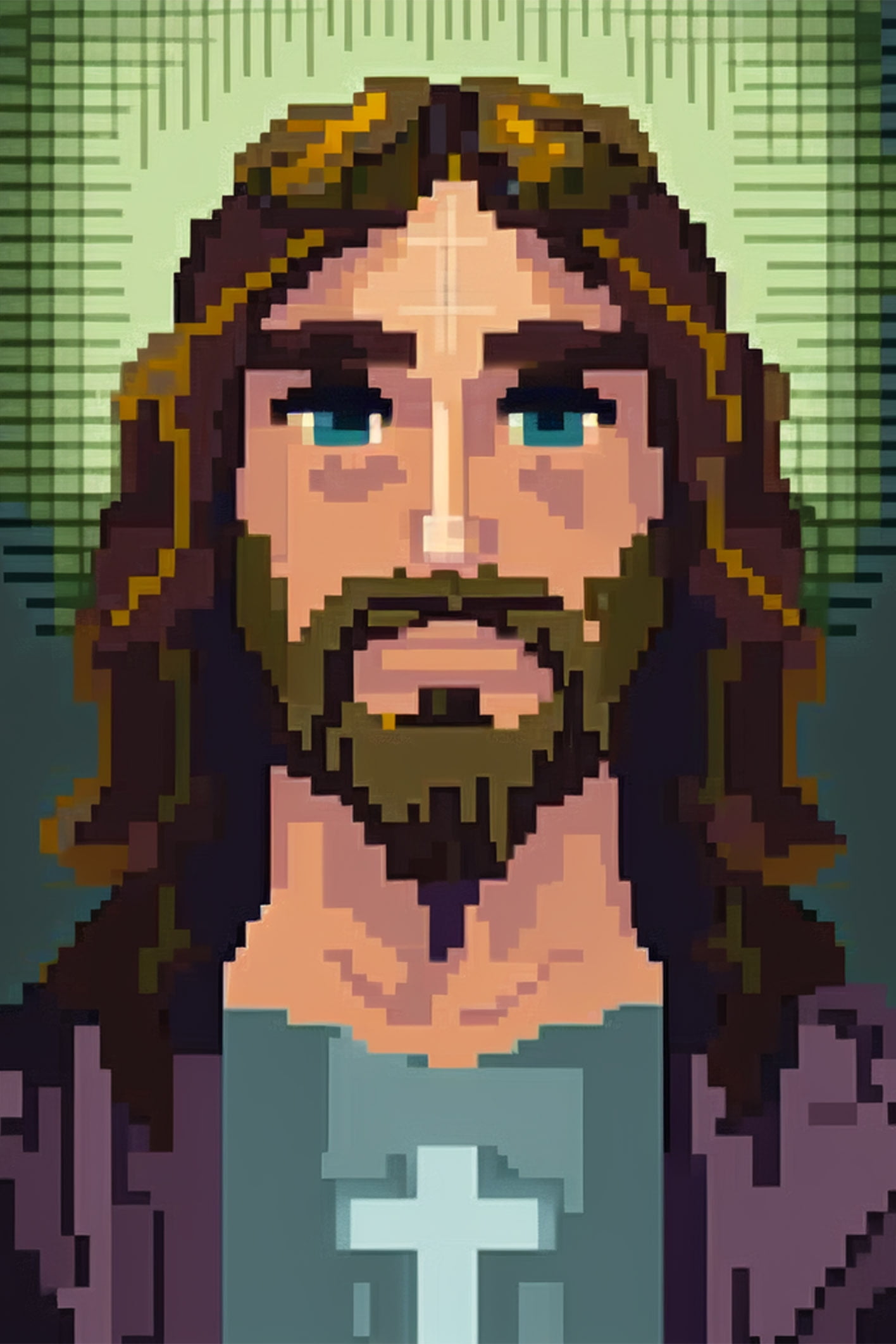 24x36 gallery poster, Jesus Christ 8 bit graphics p5 - Walmart.com
