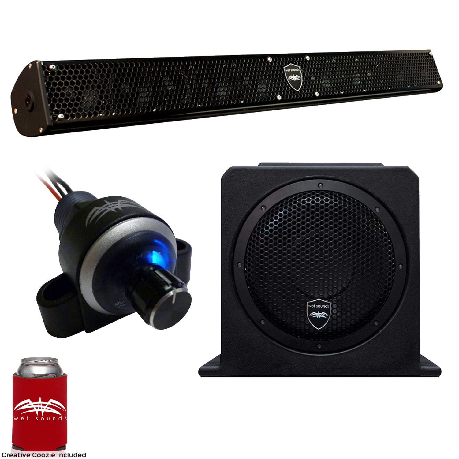 Wet Sounds Stealth 10 Surge Sound Bar w/ WW-BTVC Bluetooth Volume ...