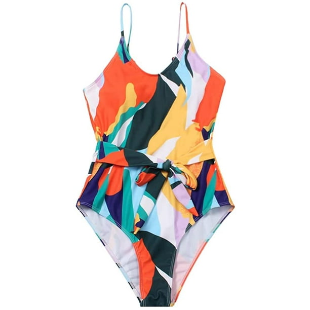 Womens Bathing Suits Tummy Control Ruched Push Up One Piece Swimsuits V ...