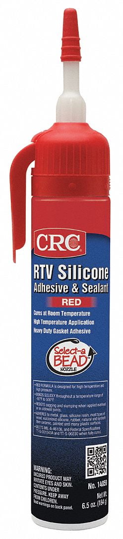CRC RTV Silicone Adhesive/Sealants, 8 oz Pressurized Tube, Red ...