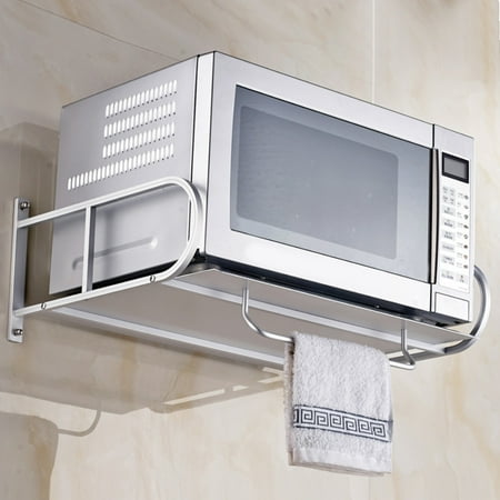 Fugacal Home Kitchen Alumimum Wall Mount Microwave Rack Support Bracket ...