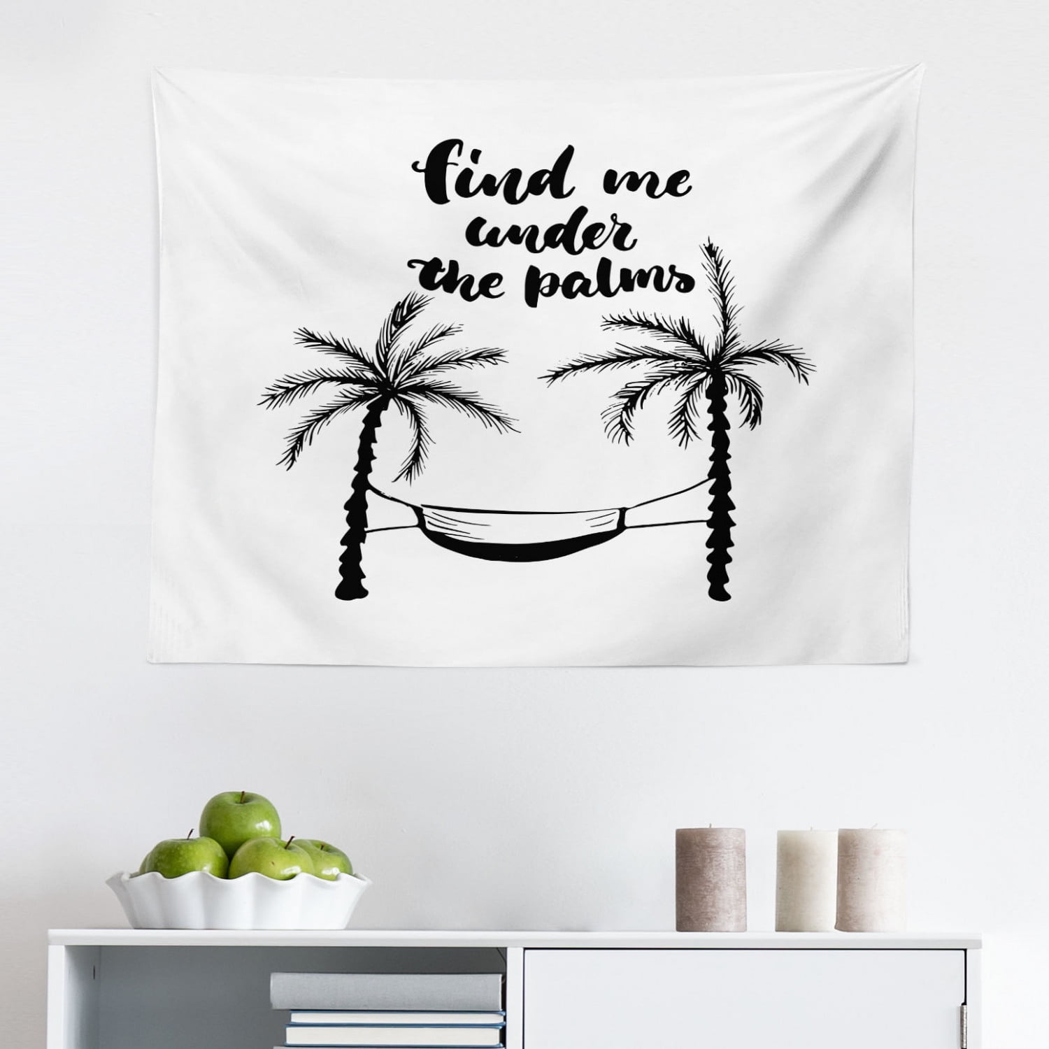 Beach Saying Tapestry, Florida Coast with Grunge Effect Setting Sun ...