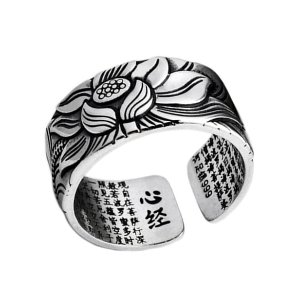 VONKY Open Ring For Men Lotus Flower With Adjustable Fit Stackable ...