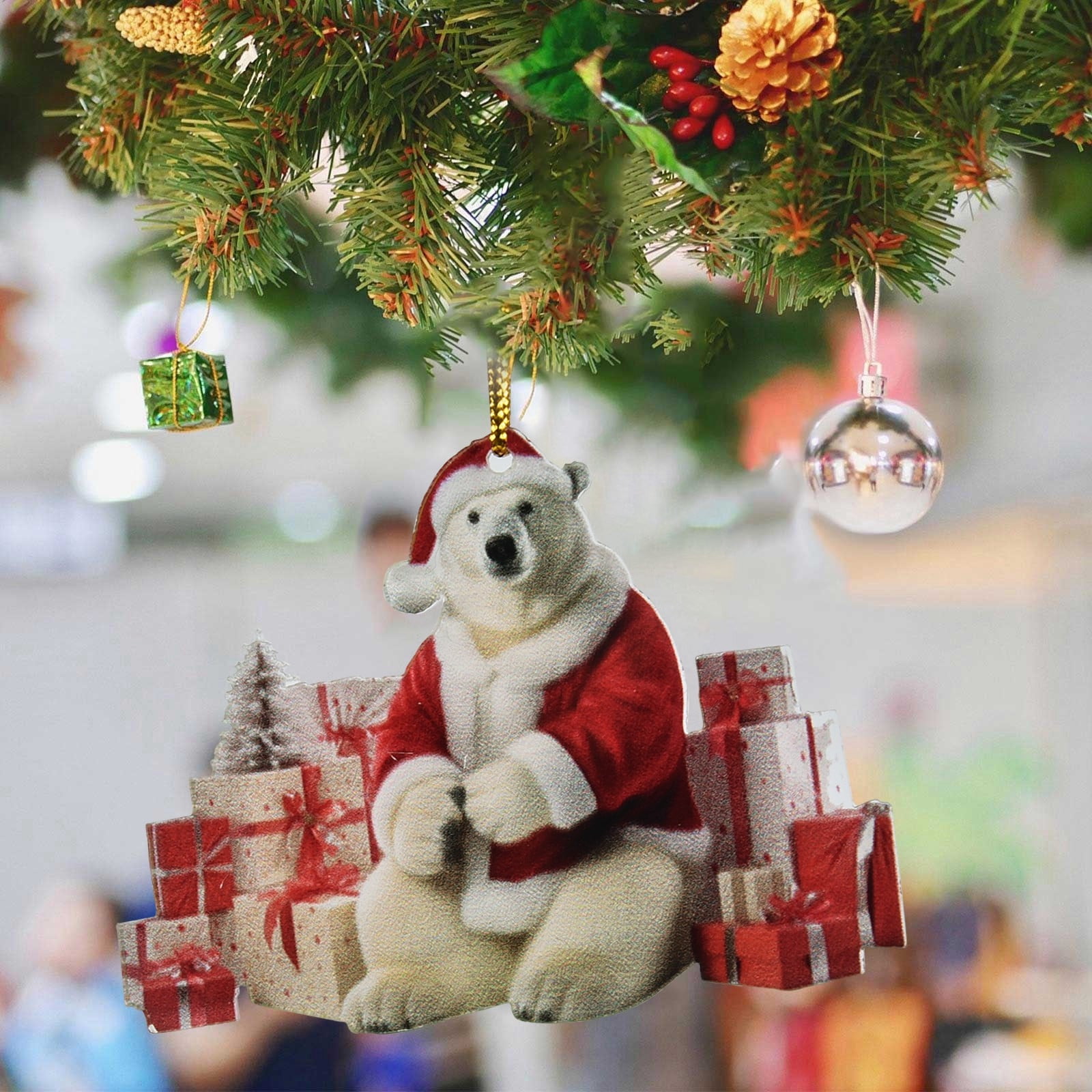 Click here for Vivavault Festive Polar Bear Holiday Hanging Ornam... prices