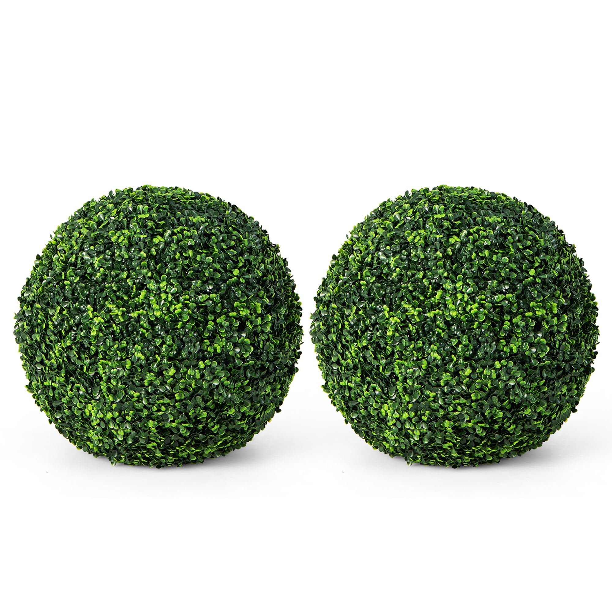 Gymax 2 PCS Artificial Plant Topiary Ball 19'' Faux Decorative Balls ...