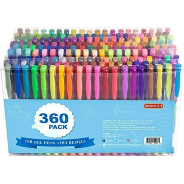 Shuttle Art 130 Colors Gel Pen Set for Adults & Kids, Glitter, Neon ...
