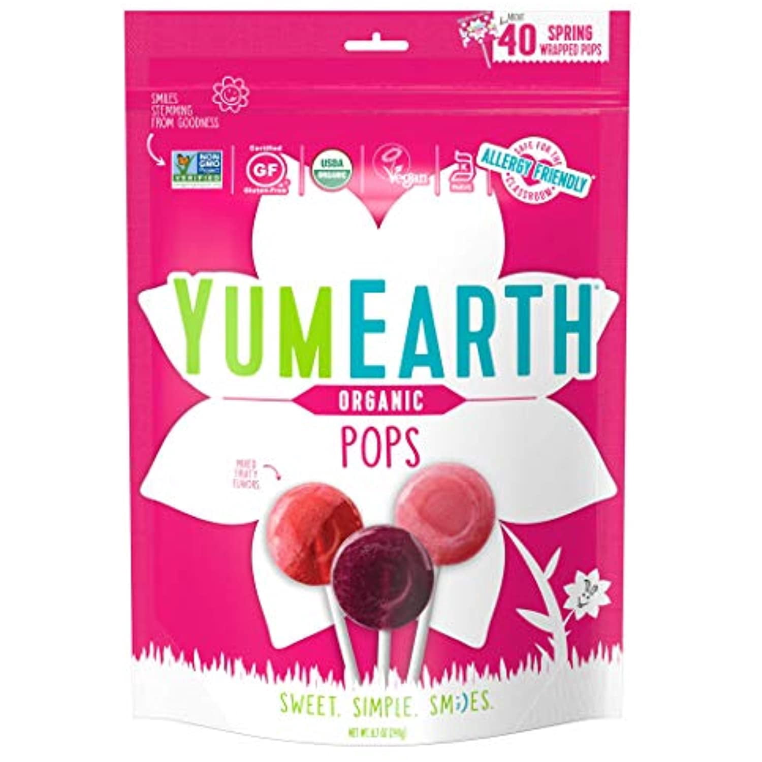 Yumearth Organic Spring Lollipops Fruit Flavored Pops 40 Count yumearth-organic-spring-lollipops-fruit-flavored-pops-40-count