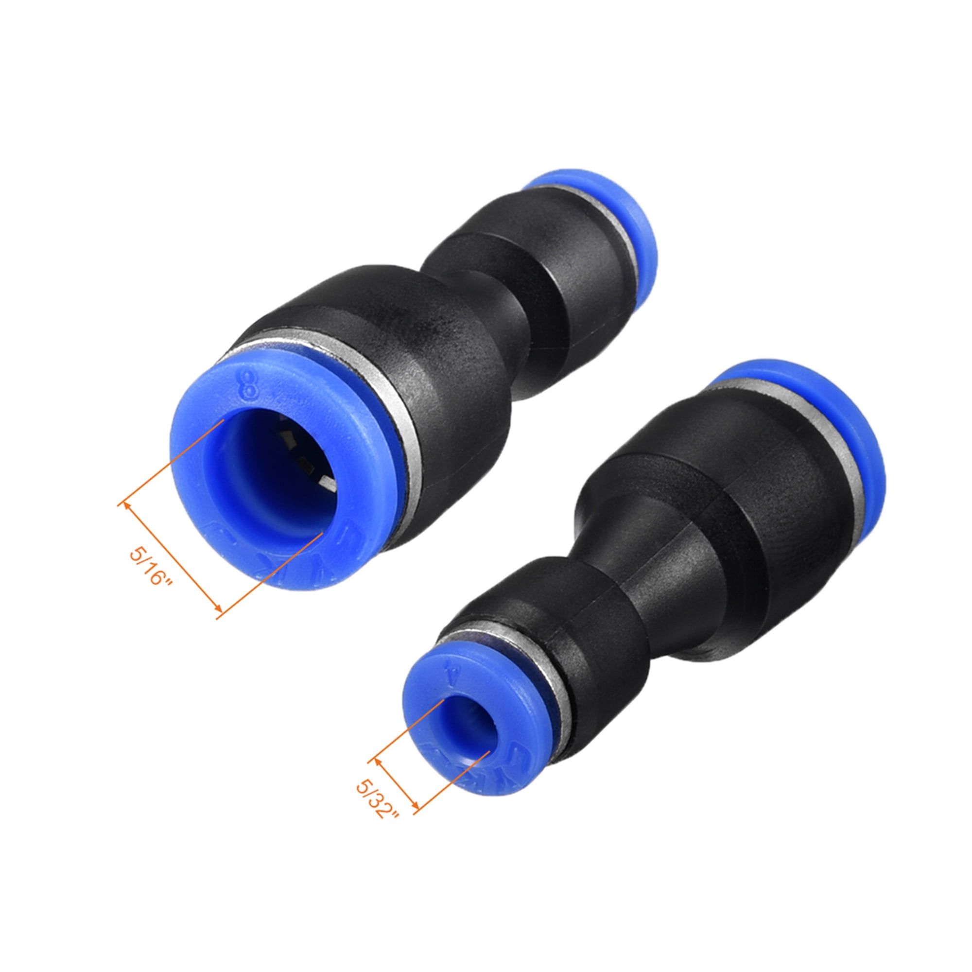 2pcs Push to Connect Fittings Tube Connect 5/16" to 5/32" Straight OD ...